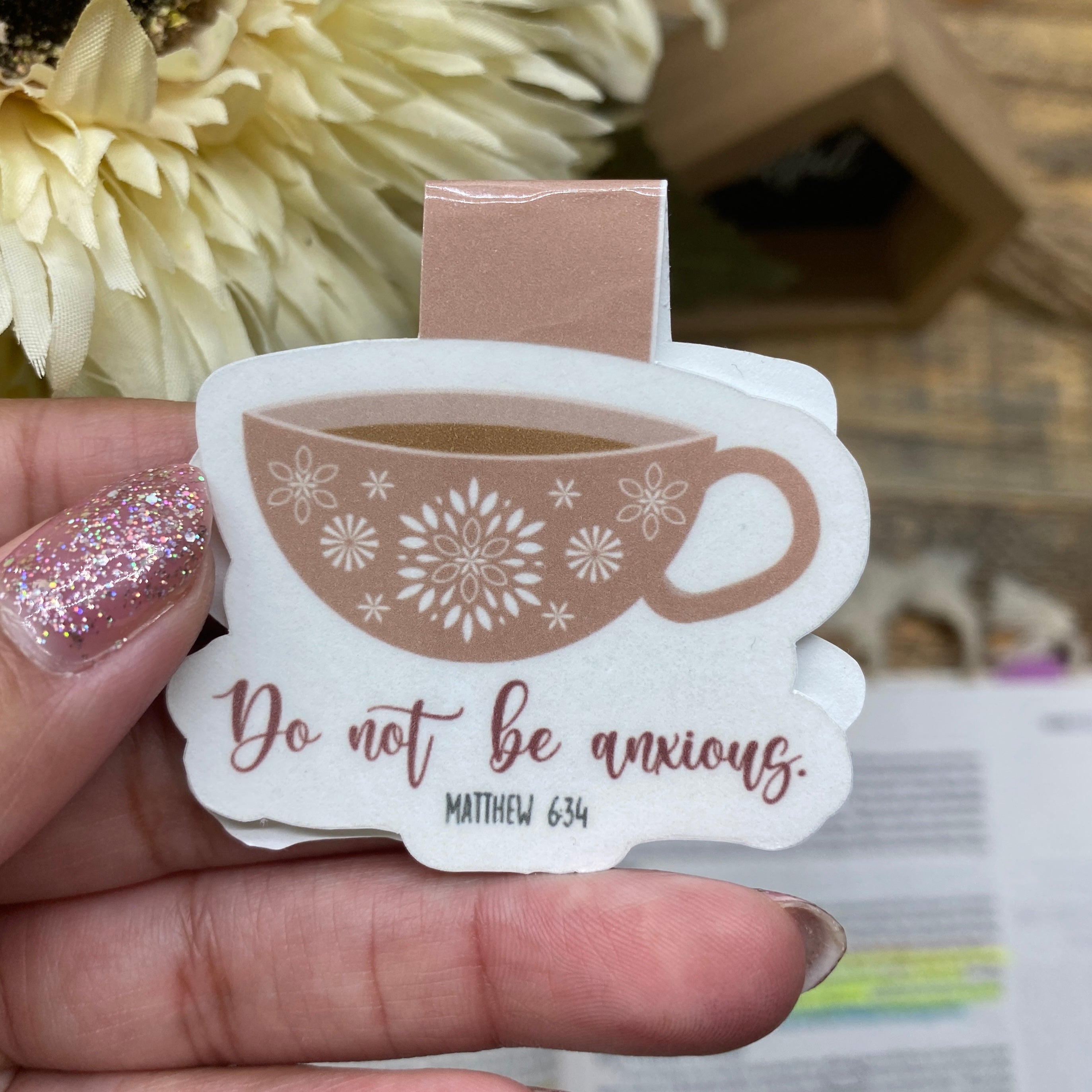 Teacup Bible Verse Magnetic Bookmark – Dear Bold Believer